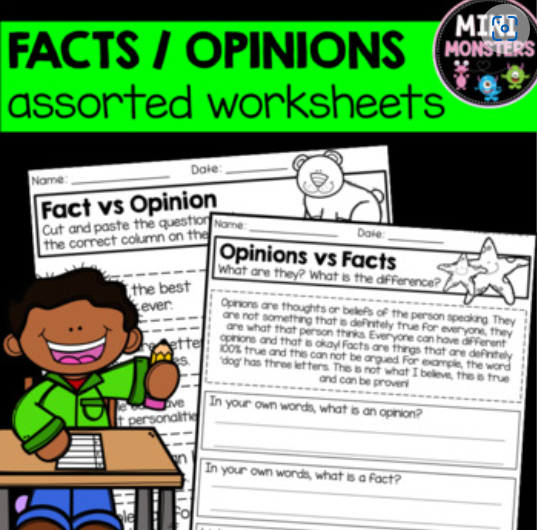 Facts and Opinions Worksheets | Made By Teachers