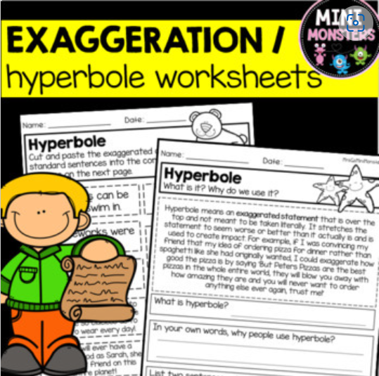 Hyperbole Exaggeration Worksheets | Made By Teachers