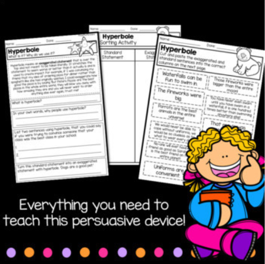 Hyperbole Exaggeration Worksheets | Made By Teachers