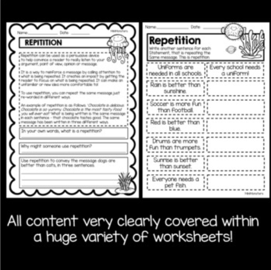 Repetition Worksheets | Made By Teachers