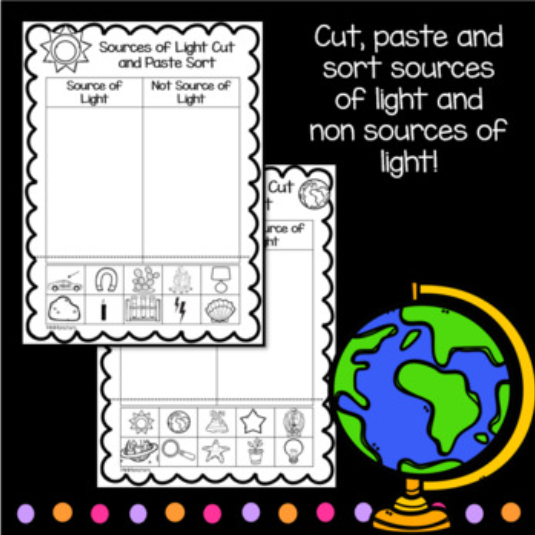 Sources of Light Worksheets Packet | Made By Teachers