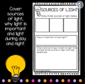 Sources of Light Worksheets Packet | Made By Teachers