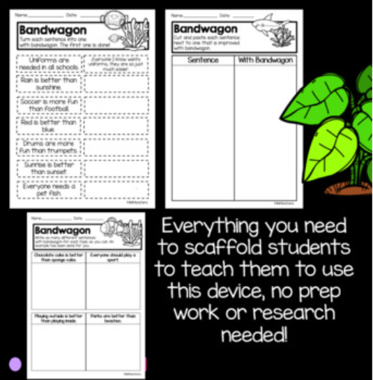 Bandwagon Worksheets | Made By Teachers
