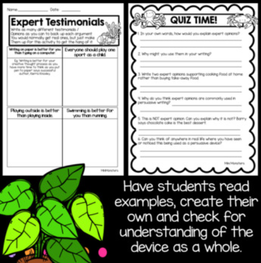 Expert Opinion Worksheets | Made By Teachers