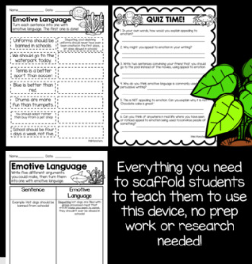Emotive Language Worksheets | Made By Teachers