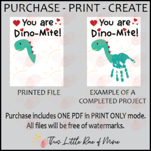 You are Dino-mite - dinosaur - Valentine's Day - printable - Handprint ...