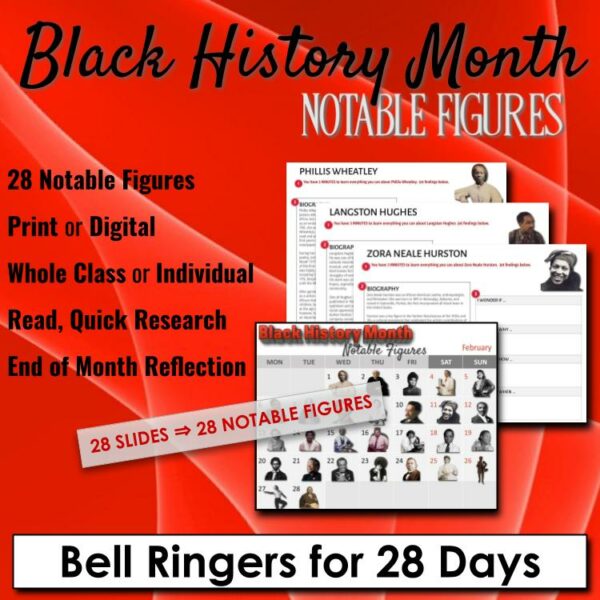 Black History Month: 28 DAILY WARM UPS | BELL RINGERS | 4/5th Middle ...