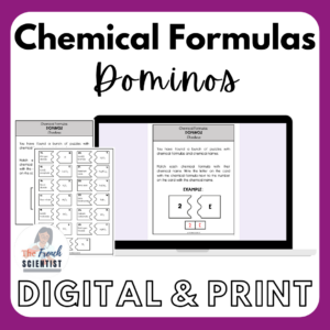 CHEMISTRY Chemical Formulas Dominos Puzzle Activity [Printable ...