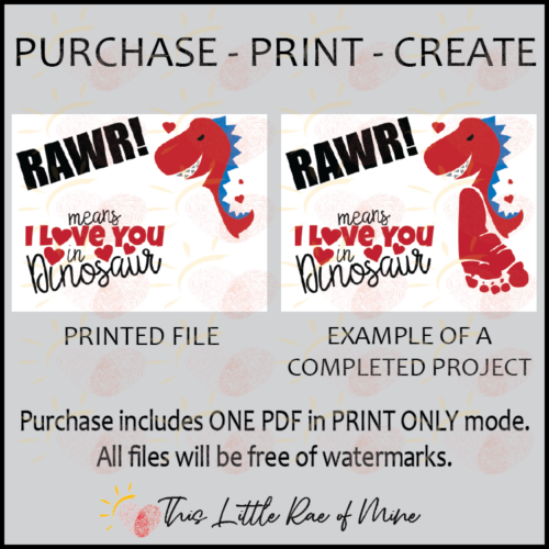 RAWR means I love you - dinosaur - Valentine's Day - printable ...