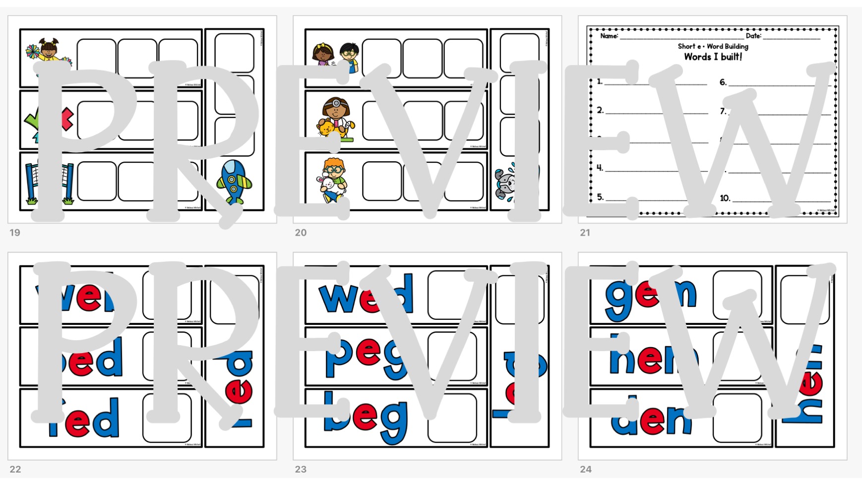 Short e CVC Words Phonics Centers and Games | Made By Teachers