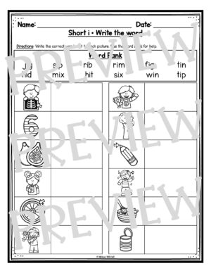 CVC Words Short i Phonics Worksheets | Made By Teachers