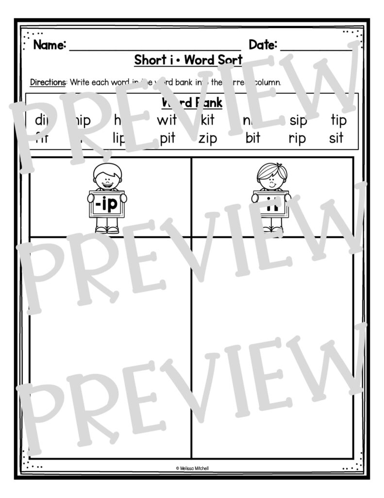 CVC Words Short i Phonics Worksheets | Made By Teachers