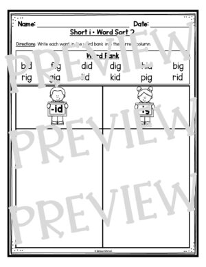 CVC Words Short i Phonics Worksheets | Made By Teachers