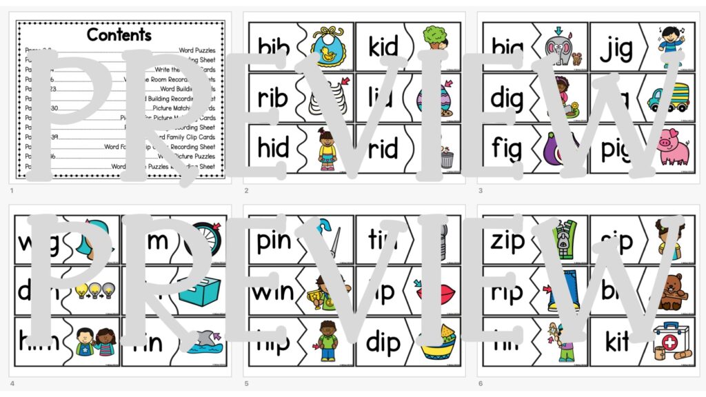Short i CVC Words Phonics Centers and Games | Made By Teachers