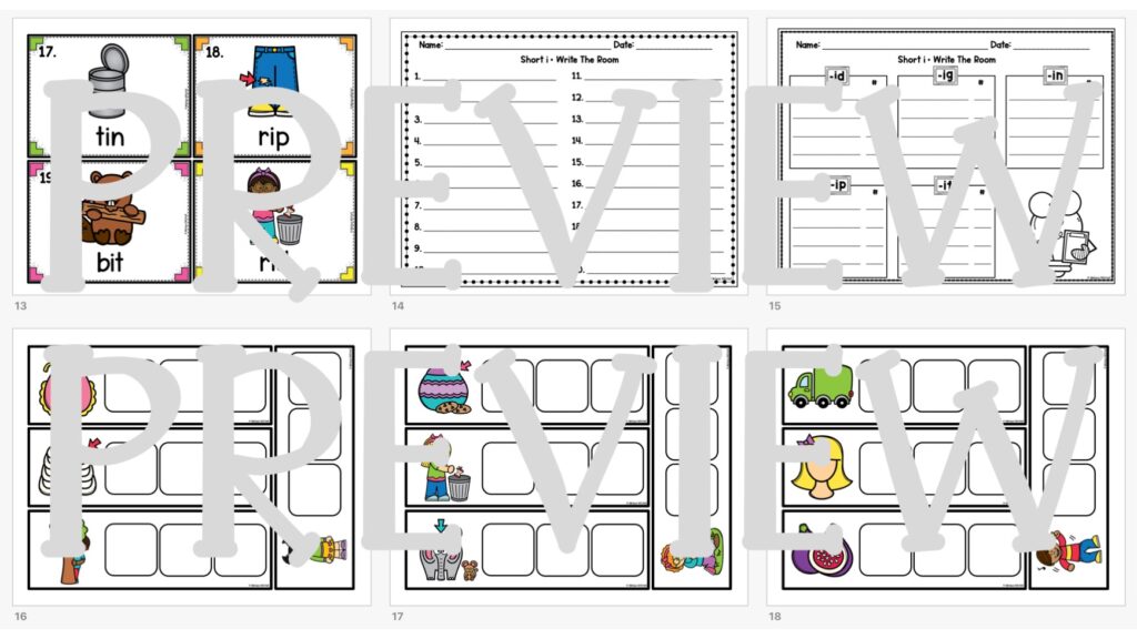Short i CVC Words Phonics Centers and Games | Made By Teachers