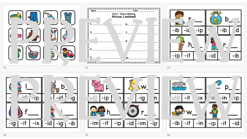 Short i CVC Words Phonics Centers and Games | Made By Teachers