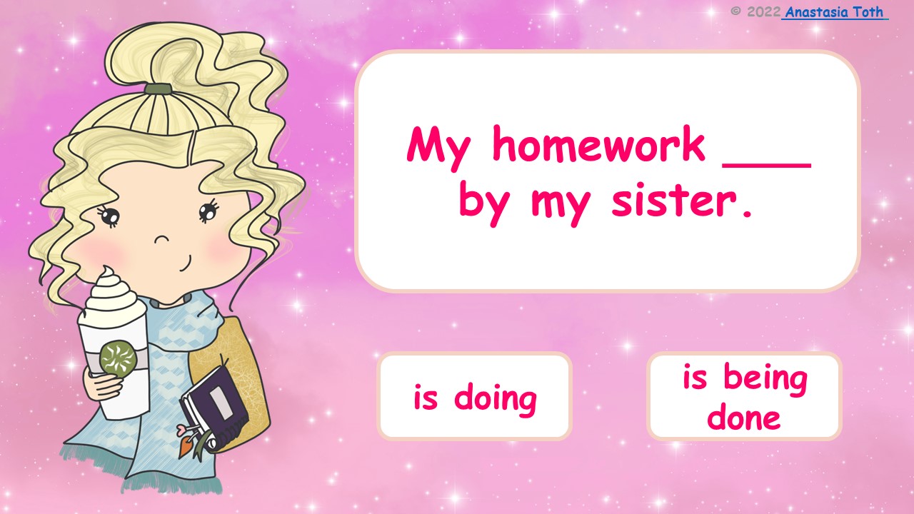 PRESENT CONTINUOUS PROGRESSIVE PASSIVE VOICE ESL interactive grammar ...