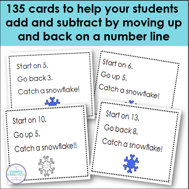 Winter Addition and Subtraction Math Center - Number Line Game ...