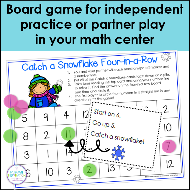 Winter Addition and Subtraction Math Center - Number Line Game ...