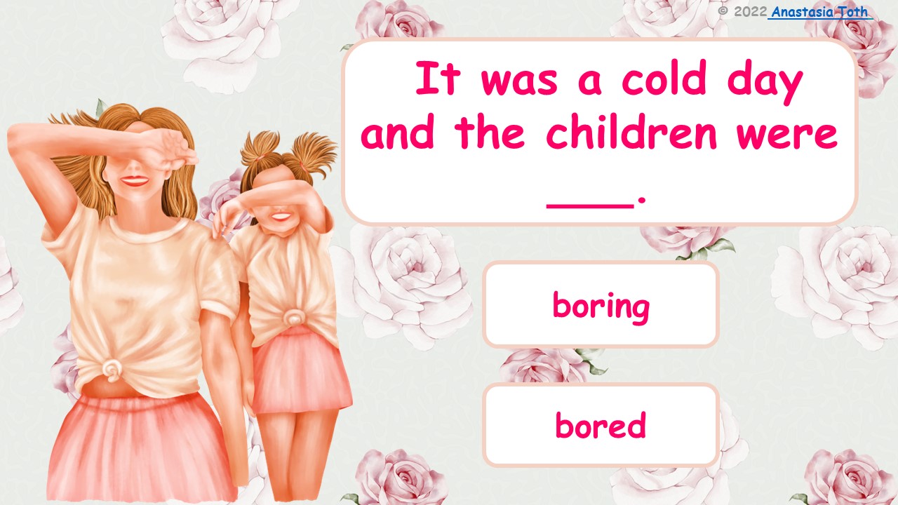 -ED or -ING ADJECTIVES interactive game quiz test ESL grammar ...