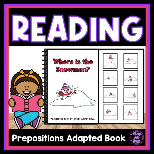 Winter Prepositions Adapted Book and Flash Cards | Snowman Interactive ...