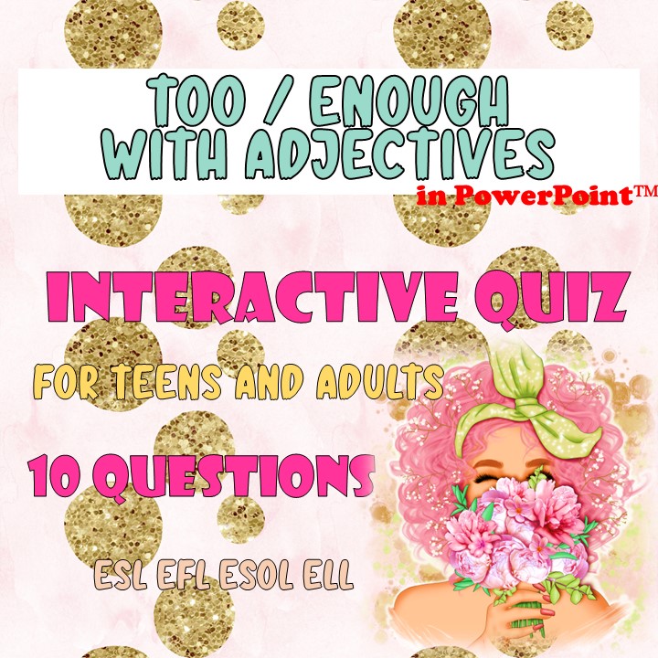 ESL TOO or ENOUGH interactive grammar game quiz test EFL activities ...