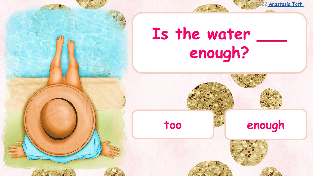 ESL TOO or ENOUGH interactive grammar game quiz test EFL activities ...