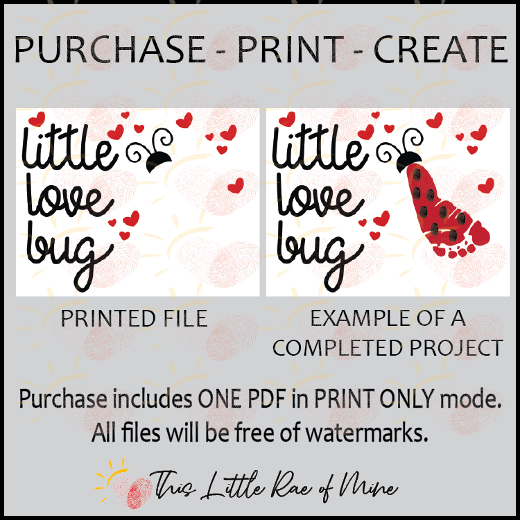 Little Love Bug - Lady Bug - Valentine's Day - printable - Handprint ...
