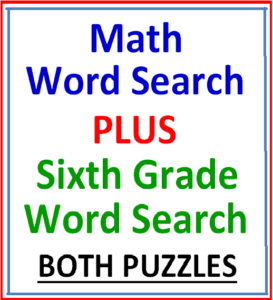 Sixth Grade Word Search PLUS Math Word Search (2 Puzzles) - Made By ...