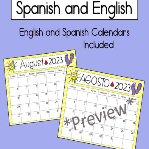 Editable Calendars 2023 Spanish English | Made By Teachers
