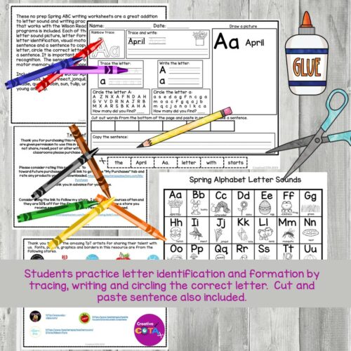 Spring ABC Letter Formation and Identification Handwriting Worksheets ...