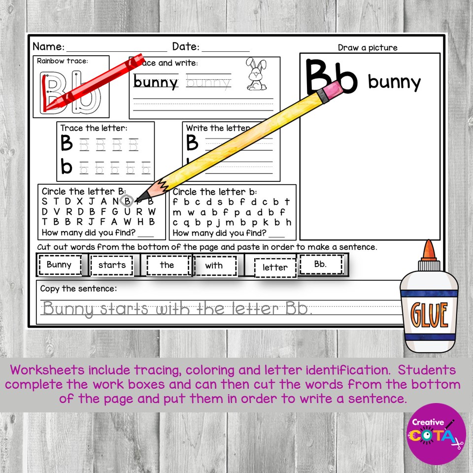 Spring ABC Letter Formation and Identification Handwriting Worksheets ...