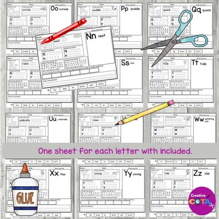 Spring ABC Letter Formation and Identification Handwriting Worksheets ...