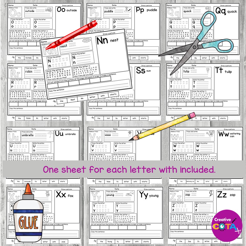 Spring ABC Letter Formation and Identification Handwriting Worksheets ...