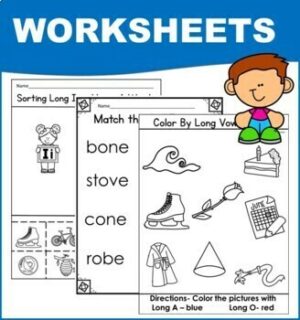 CVCE WORDS WORKSHEETS LONG VOWEL READERS ACTIVITIES SILENT E | Made By ...
