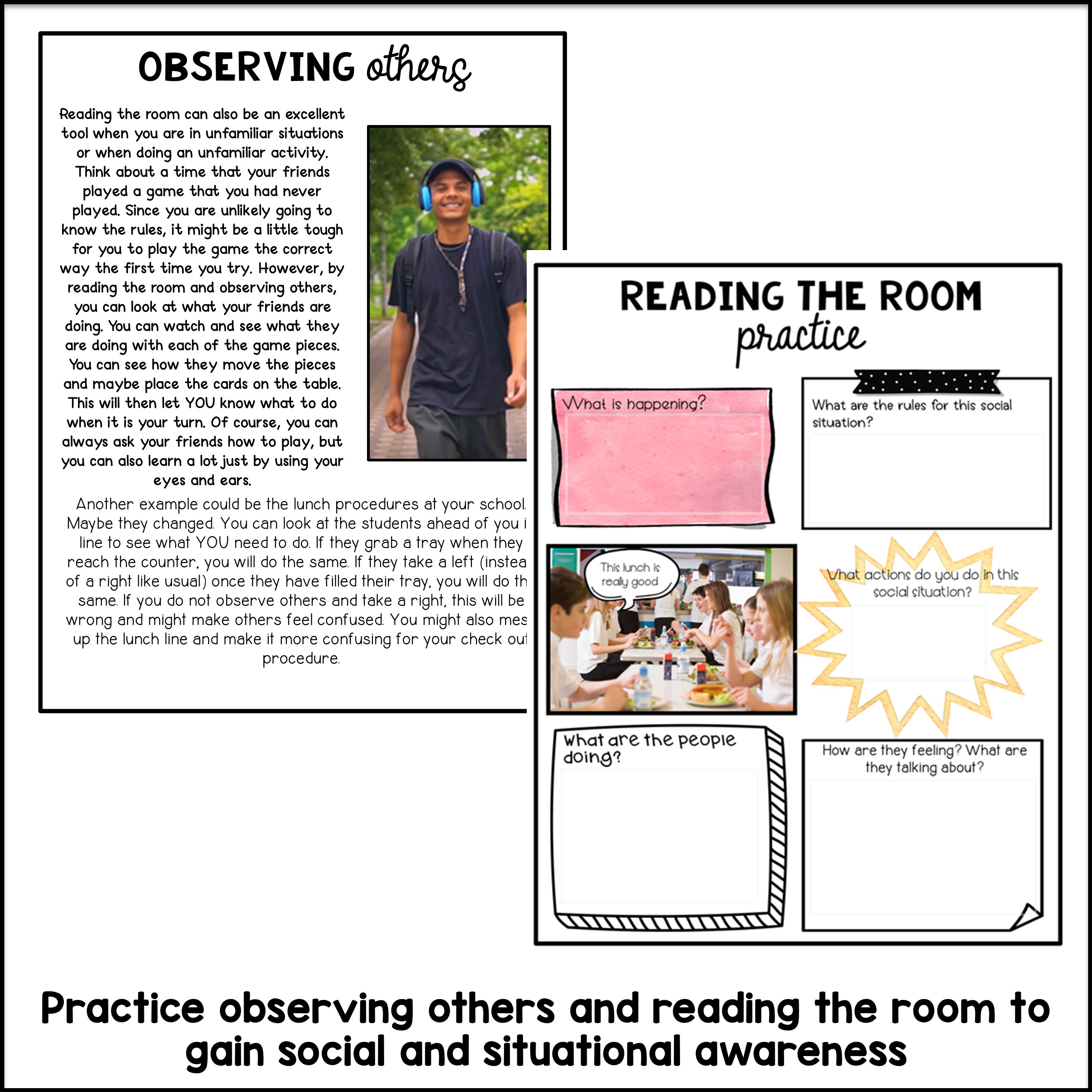 Read the room social skills activities for social and situational ...