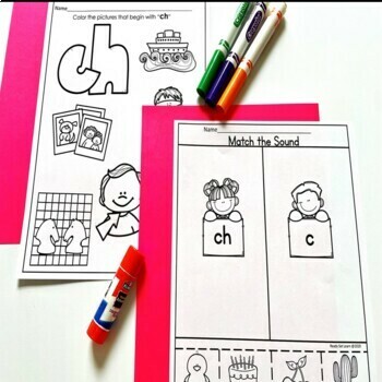 Consonant Digraphs CH WH TH SH Worksheets Readers Activities Anchor ...