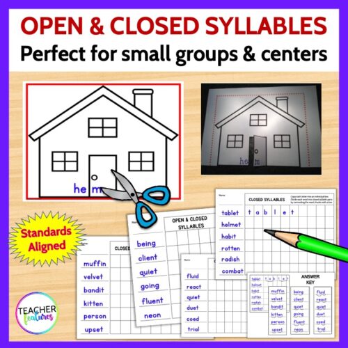 6 SYLLABLE TYPES Games OPEN and CLOSED Activities (Part 1) | Made By ...