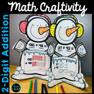 Winter Math 2 Digit Addition Craft | Snowman with and without ...
