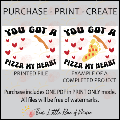Pizza my heart - pizza valentine - Valentine's Day - printable ...