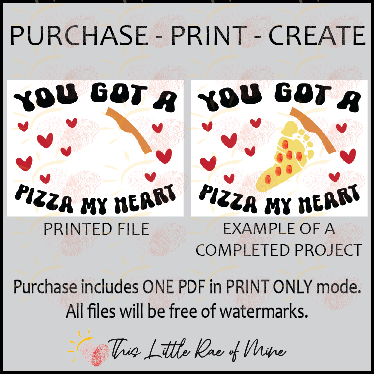 Pizza my heart - pizza valentine - Valentine's Day - printable ...