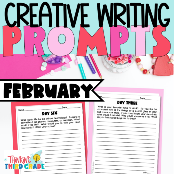 Creative Writing Prompts February | No Prep Printables | Prewriting ...