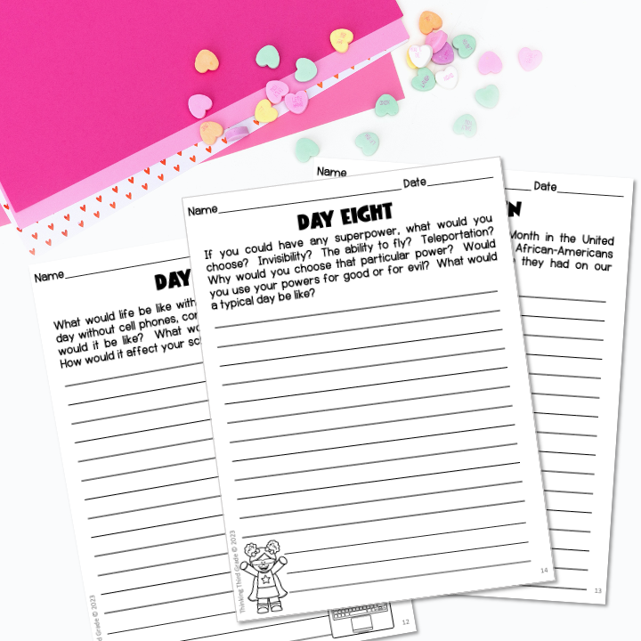 Creative Writing Prompts February | No Prep Printables | Prewriting ...