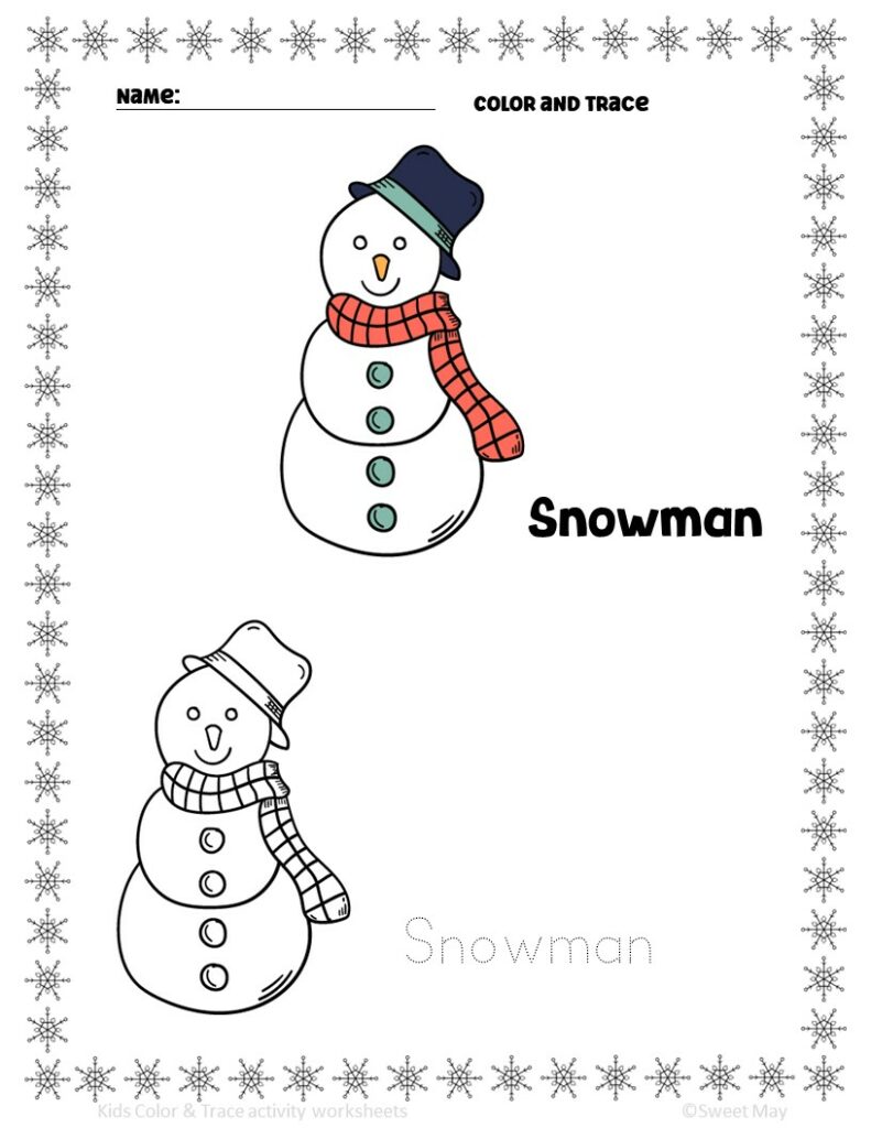 First Day Back From Winter Kids coloring Book, Winter gear & tracing ...