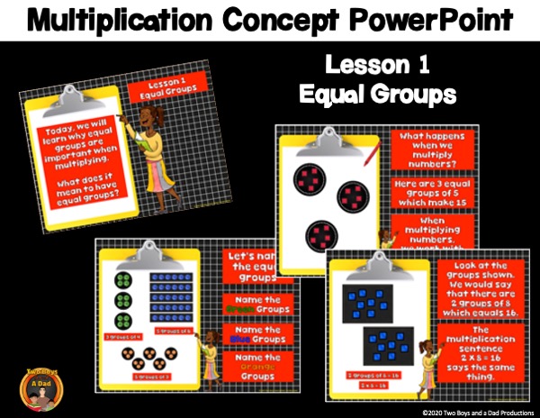 Multiplication PowerPoint Using Equal Groups, Arrays & Number Lines ...