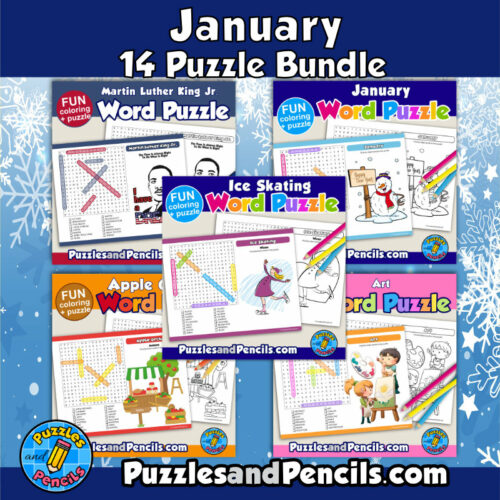 January Word Search Puzzle Activity BUNDLE | 14 Wordsearch Puzzles ...