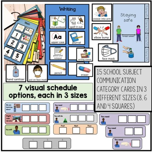 Visual Communication Cards and pictures for school math reading lunch ...