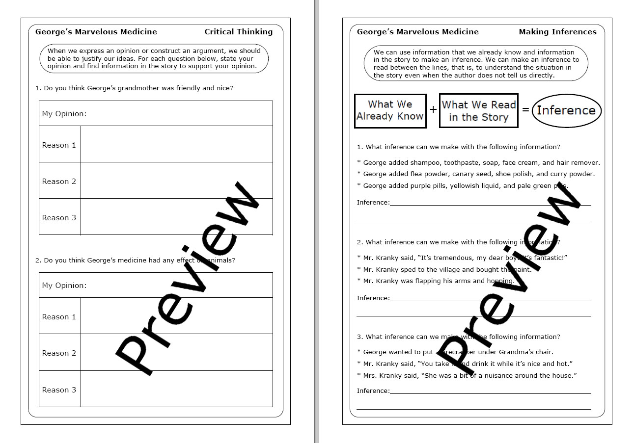 Roald Dahl "George's Marvelous Medicine" worksheets | Made By Teachers