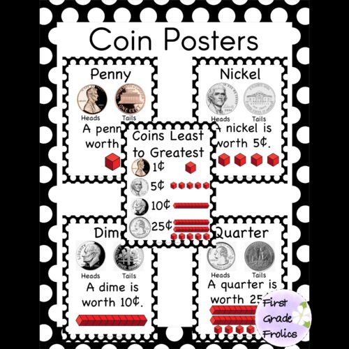 Coin Posters With Base Ten Blocks | Made By Teachers
