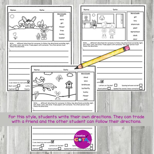 March Following Directions & Listening Comprehension Skills Coloring ...
